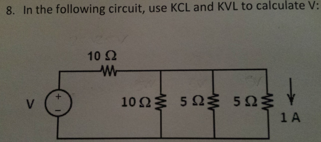 Solved In the following circuit, use kcl and kvl to | Chegg.com
