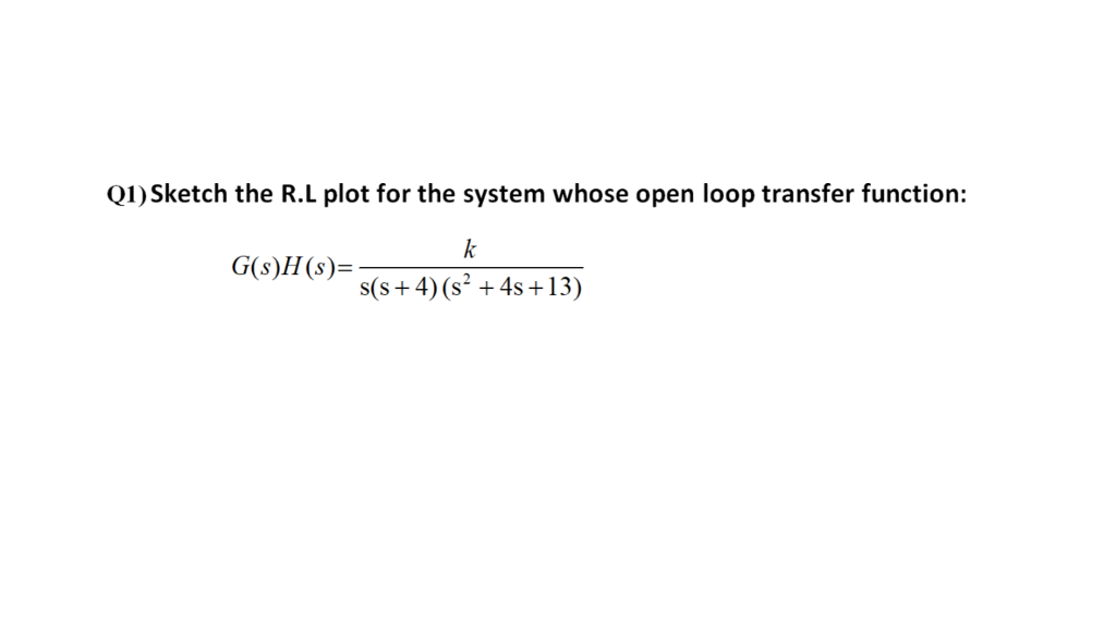 Solved Q1)Sketch the R.L plot for the system whose open loop | Chegg.com