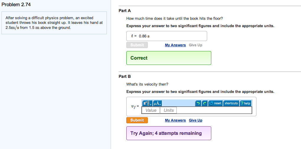 Solved After solving a difficult physics problem, an excited | Chegg.com