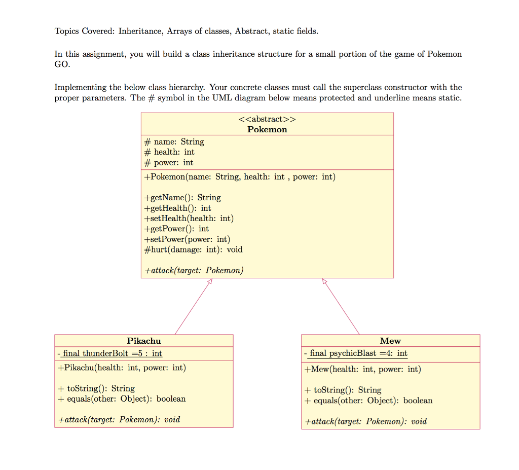 Topics Covered: Inheritance, Arrays of classes, | Chegg.com