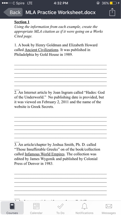 Can anyone help me with a MLA worksheet? | Chegg.com