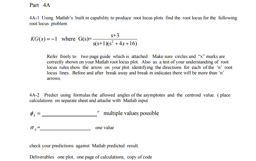 Solved Part 4a 4a 1 Using Matlabs Built In Capability To