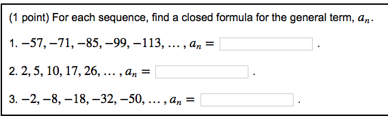 Solved For each sequence, find a closed formula for the | Chegg.com