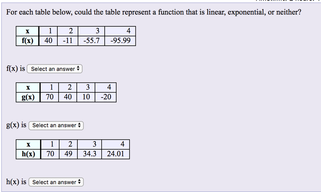 Solved For Each Table Below Could The Table Represent A