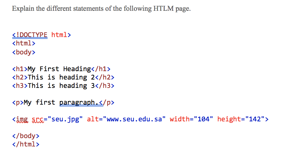 Solved Explain the different statements of the following | Chegg.com