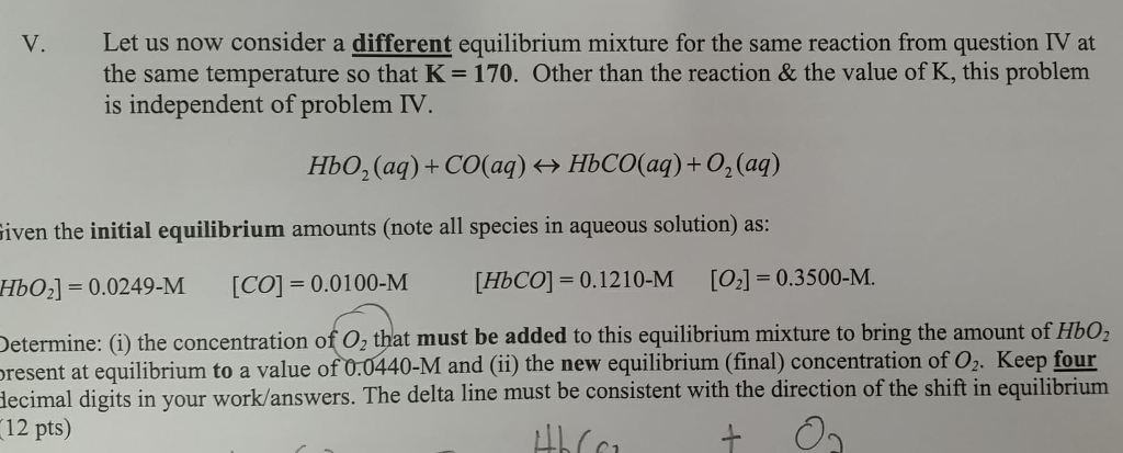 Solved Let us now consider a different equilibrium mixture | Chegg.com