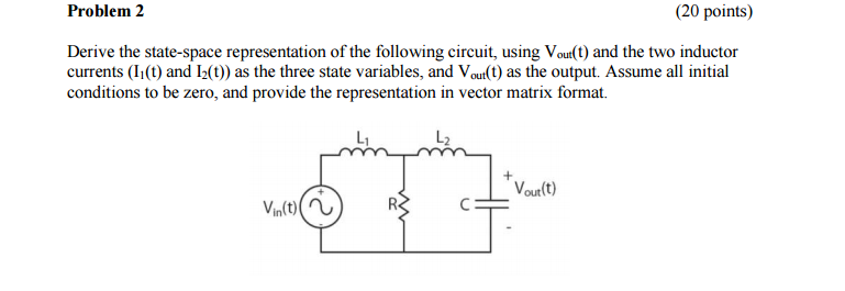 Solved Derive the state-space representation of the | Chegg.com