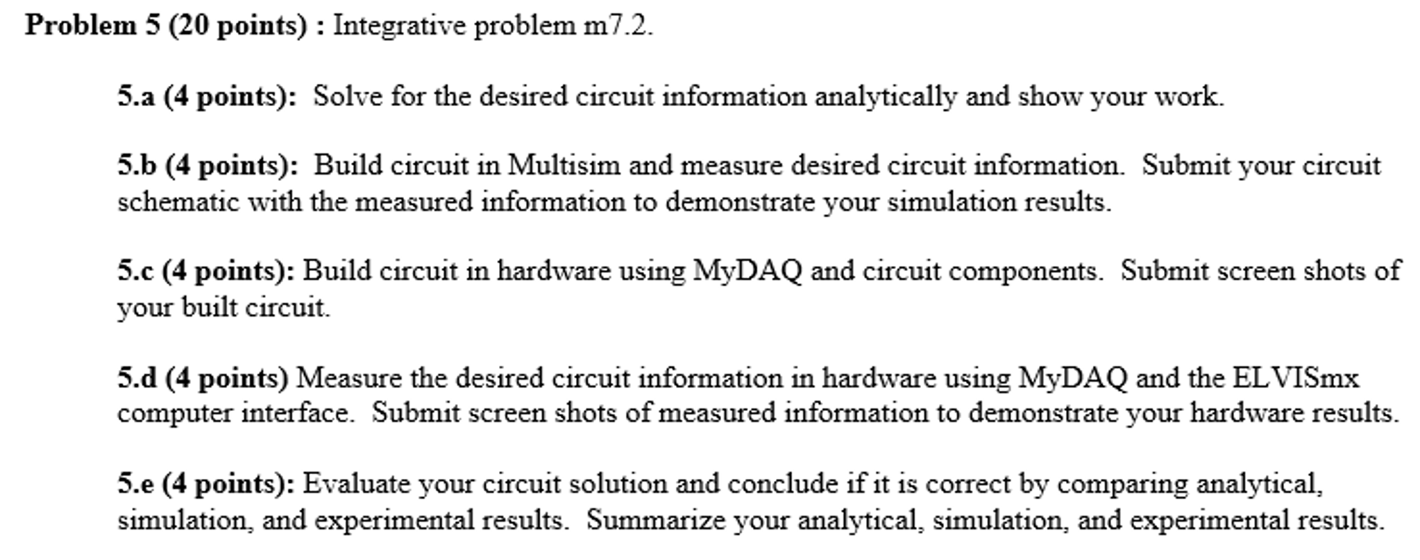 Solved Problem 5 (20 points) : Integrative problem m7.2. 5.a | Chegg.com