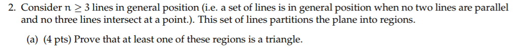 Solved Consider n greaterthanorequalto 3 lines in general | Chegg.com