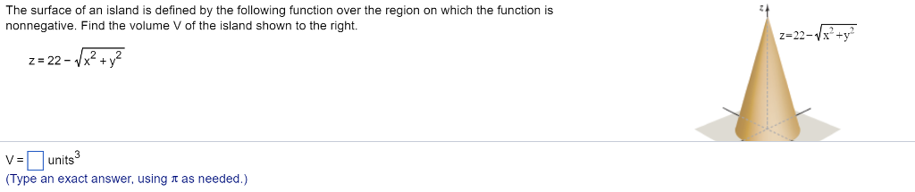 Solved The surface of an island is defined by the following | Chegg.com