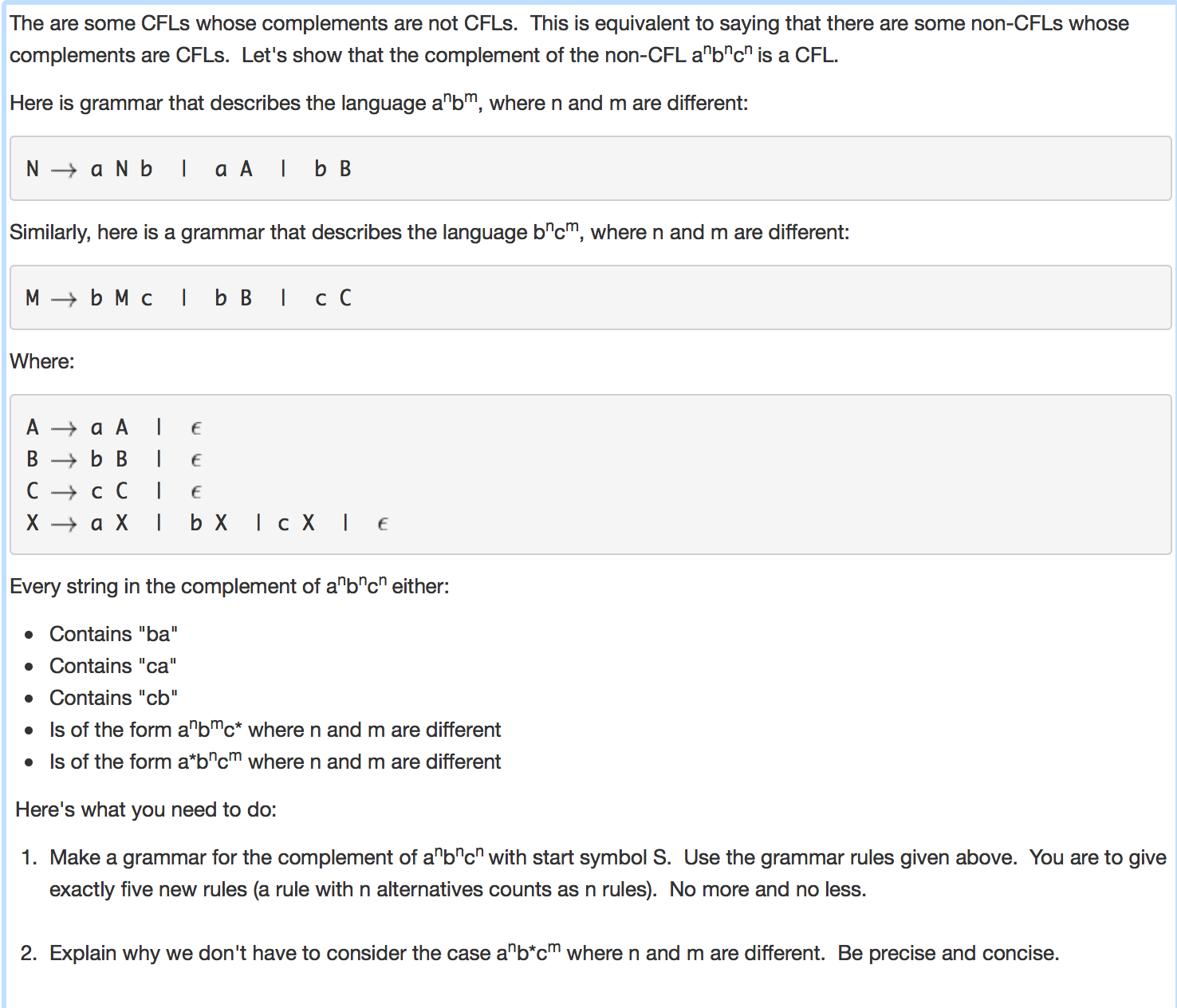 Solved The are some CFLs whose complements are not CFLs. | Chegg.com