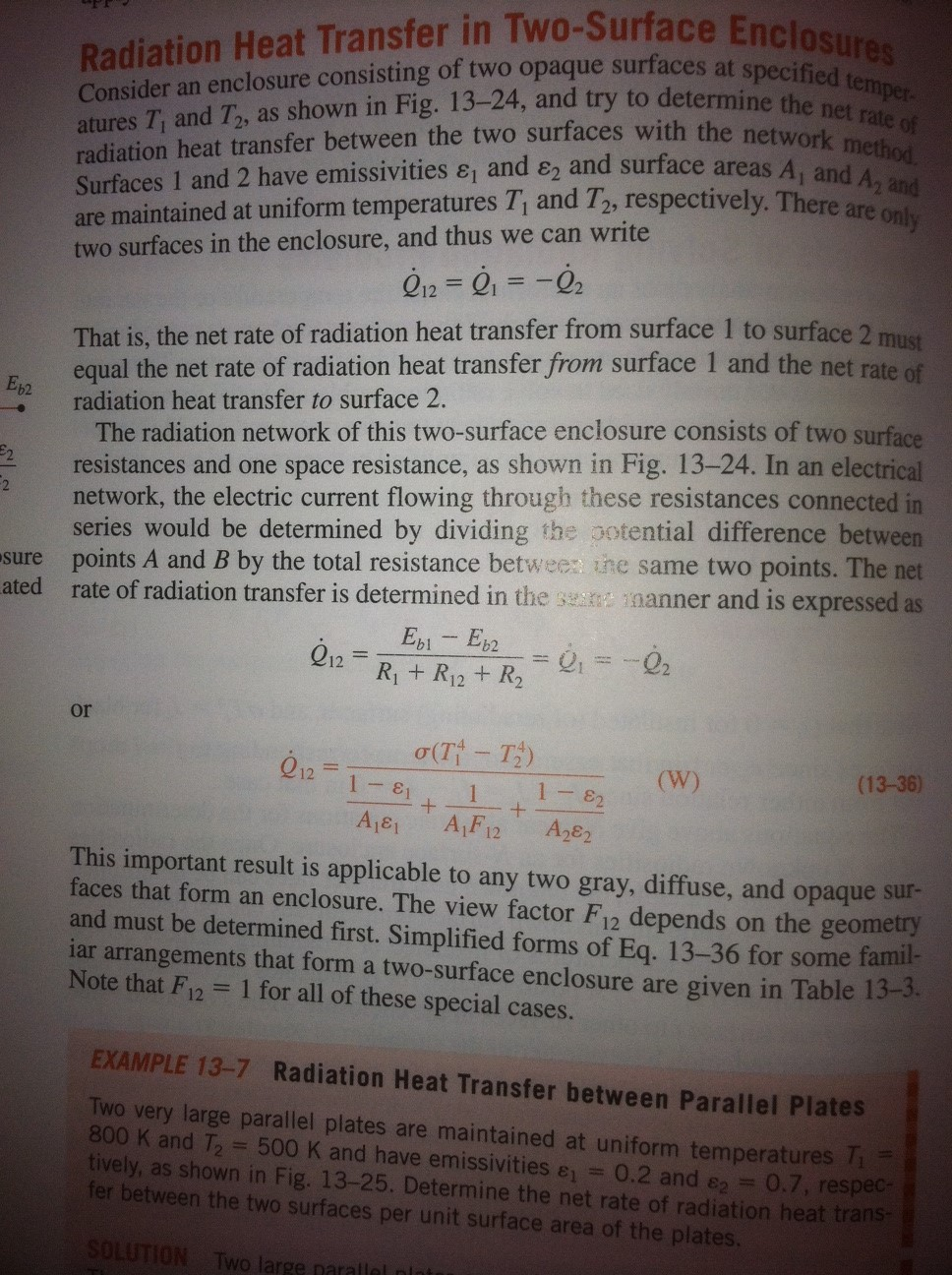 Solved Radiation Heat Transfer in Two-Surfac a Consider an | Chegg.com