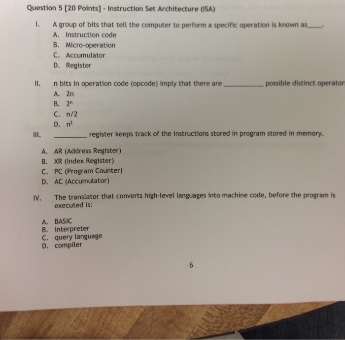 Solved A group of bits that tell the computer to perform a | Chegg.com
