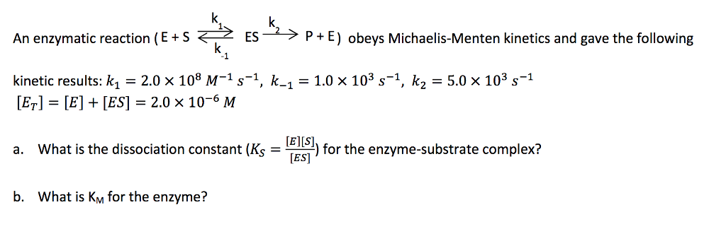 Solved c. What is the turnover number (kcat) for the | Chegg.com