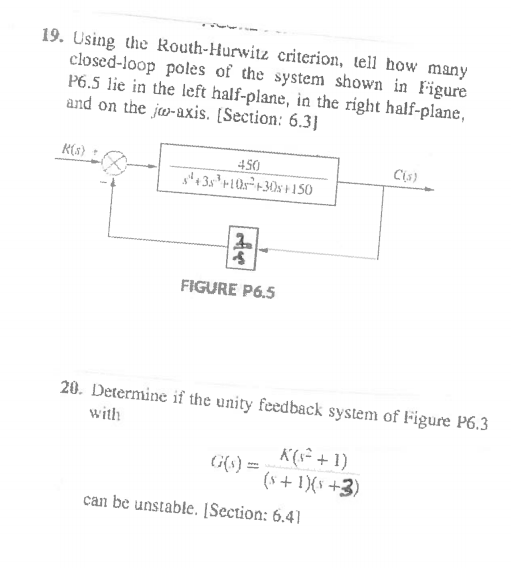 Solved Using the Routh-Hurwitz criterion, tell how many | Chegg.com