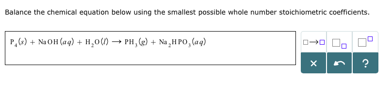 Solved Balance the chemical equation below using the | Chegg.com