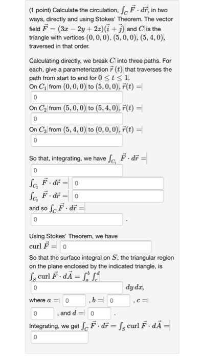 Solved Calculate the circulation. Integral_c F middot dr, | Chegg.com