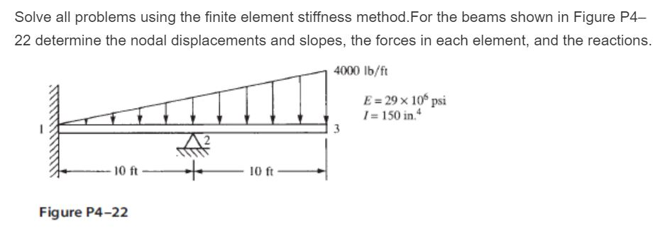 Solved Solve all problems using the finite element stiffness | Chegg.com