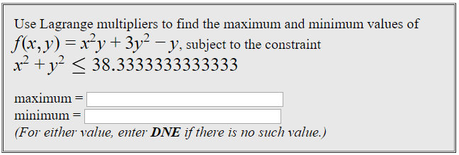 Solved Use Lagrange multipliers to find the maximum and | Chegg.com