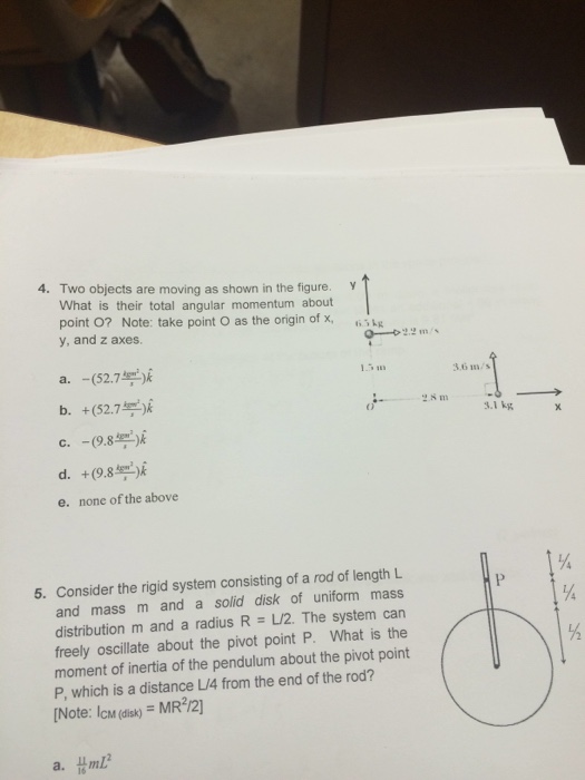 Two objects are moving as shown in the figure. What | Chegg.com