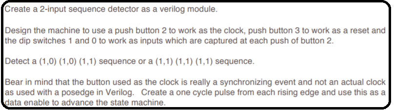 Solved Create A 2 Input Sequence Detector As A Verilog