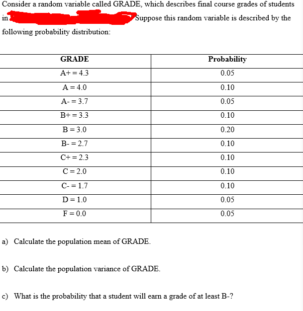 Solved Consider a random variable called GRADE, which | Chegg.com