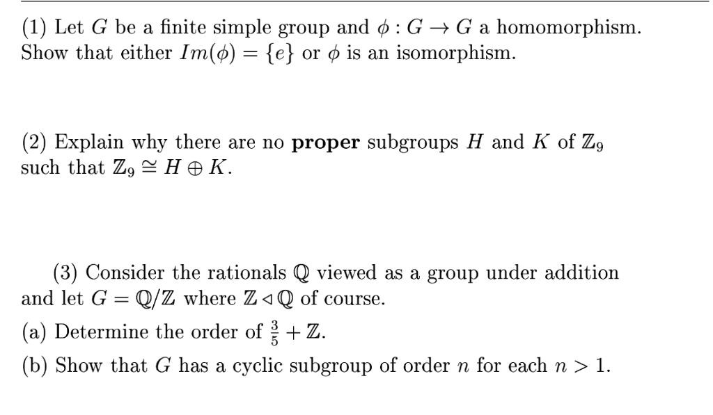 Let G be a finite simple group and: G rightarrow G a | Chegg.com