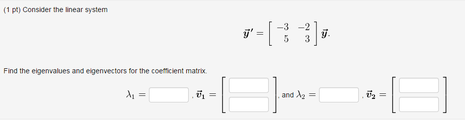 Solved Consider the linear system vector y?=[-3 -2 5 3] | Chegg.com