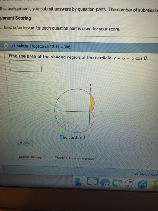 Solved Find the area of the shaded region of the cardioid r | Chegg.com