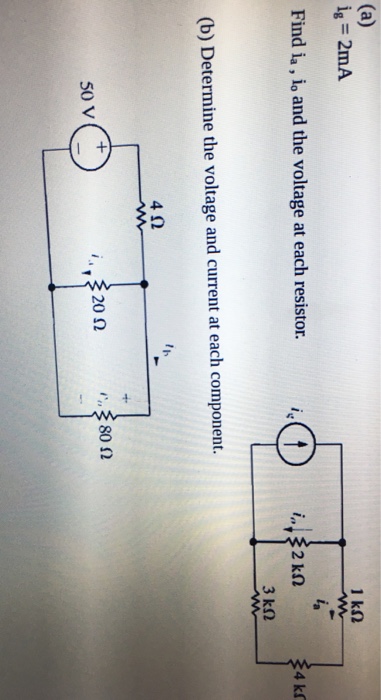 Solved For each circuit use Ohm's law and Kirchhoffs' to | Chegg.com
