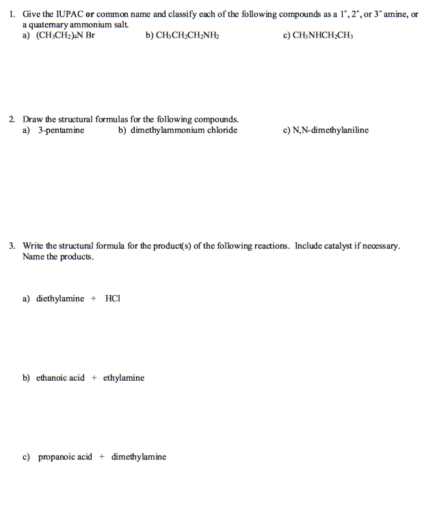 Solved 1. Give the IUPAC or common name and classify each of | Chegg.com