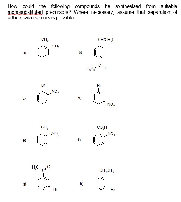 Solved How could the following compounds be synthesised from | Chegg.com