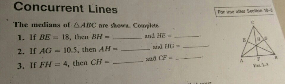 Solved Concurrent Lines For use after Section 10-3 The | Chegg.com