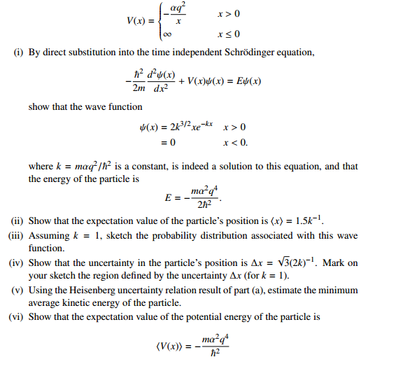 By direct substitution into the time independent | Chegg.com