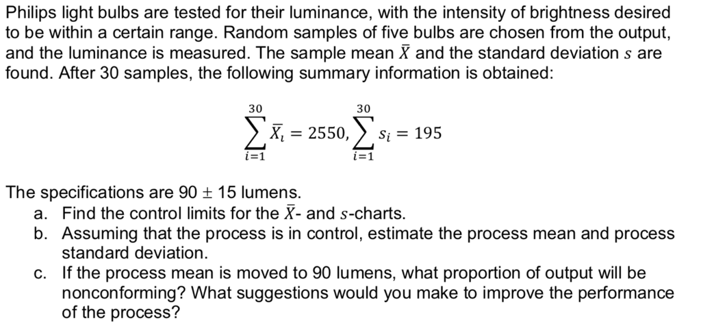 Solved Philips light bulbs are tested for their luminance, | Chegg.com