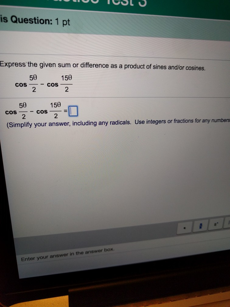 Solved Express the given sum or difference as a product of | Chegg.com