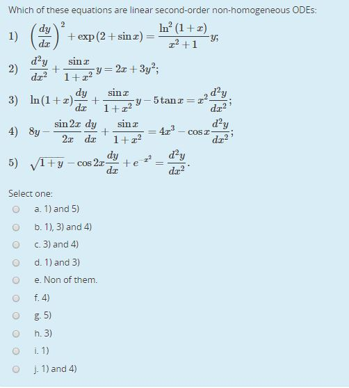 Solved Which of these equations are linear second-order | Chegg.com