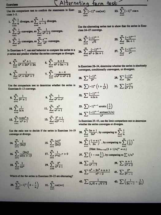 Solved Use the comparison test on confirm the statement in | Chegg.com