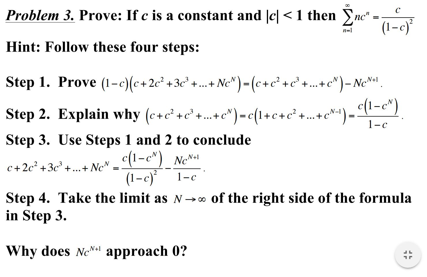 Solved Series Problem I understand step one and the first | Chegg.com