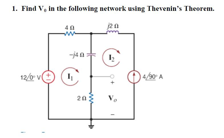 Solved Find V0 in the following network using Thevenin's | Chegg.com