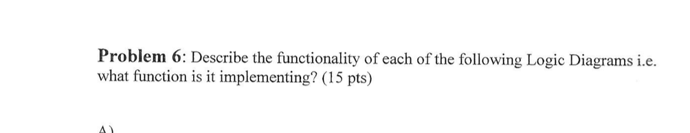 Solved Problem 6: Describe the functionality of each of the | Chegg.com