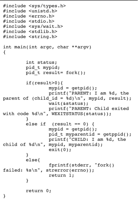 Solved Task 1 G20 points) A child process can call fork0to | Chegg.com
