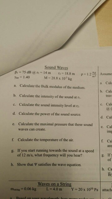 Solved Sound Waves beta_t = 75 dB @ r_1 = 14 m r_2 = 18.8 | Chegg.com