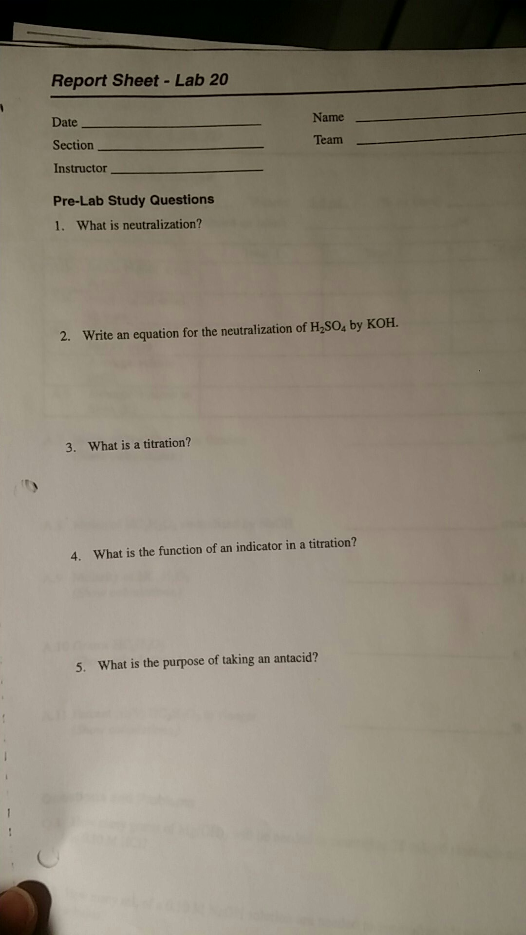 Solved Report Sheet- Lab 20 Date Section Instructor Name | Chegg.com Solved Report Sheet- Lab 20 Date Section Instructor Name | Chegg.com