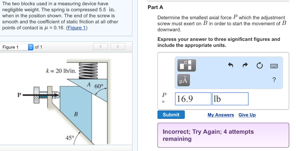 Solved The two blocks used in a measuring device have | Chegg.com