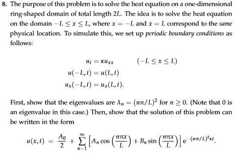 Solved The purpose of this problem is to solve the heat | Chegg.com