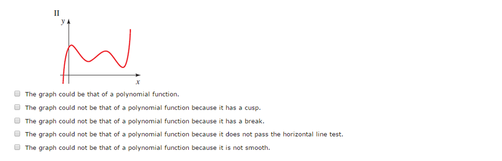 Solved Only one of the following graphs could be the graph | Chegg.com