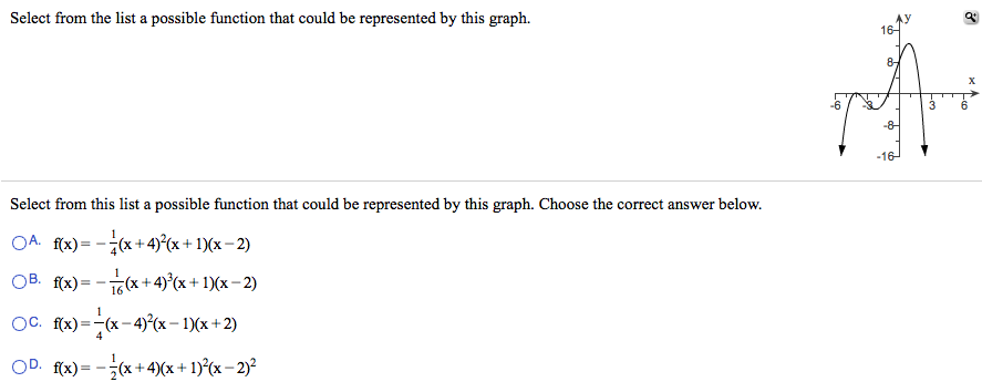 Solved Select from the list a possible function that could | Chegg.com