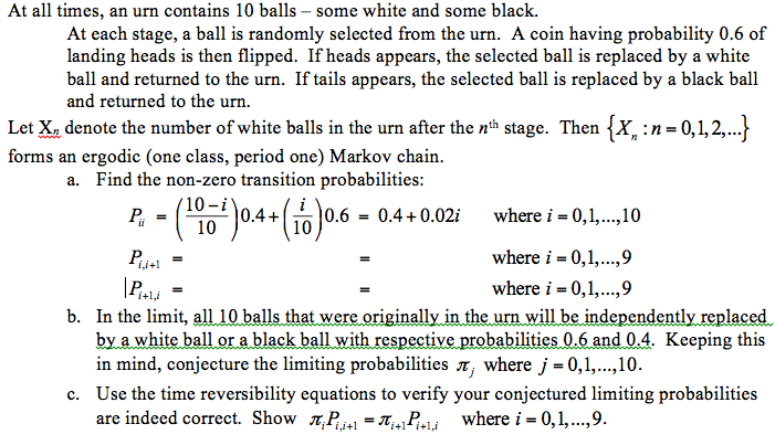 At all times, an urn contains 10 balls - some white | Chegg.com