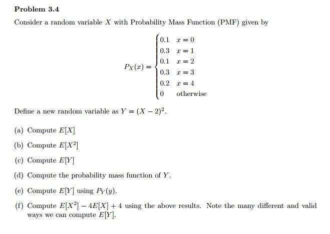 Solved Consider a random variable X with Probability Mass | Chegg.com